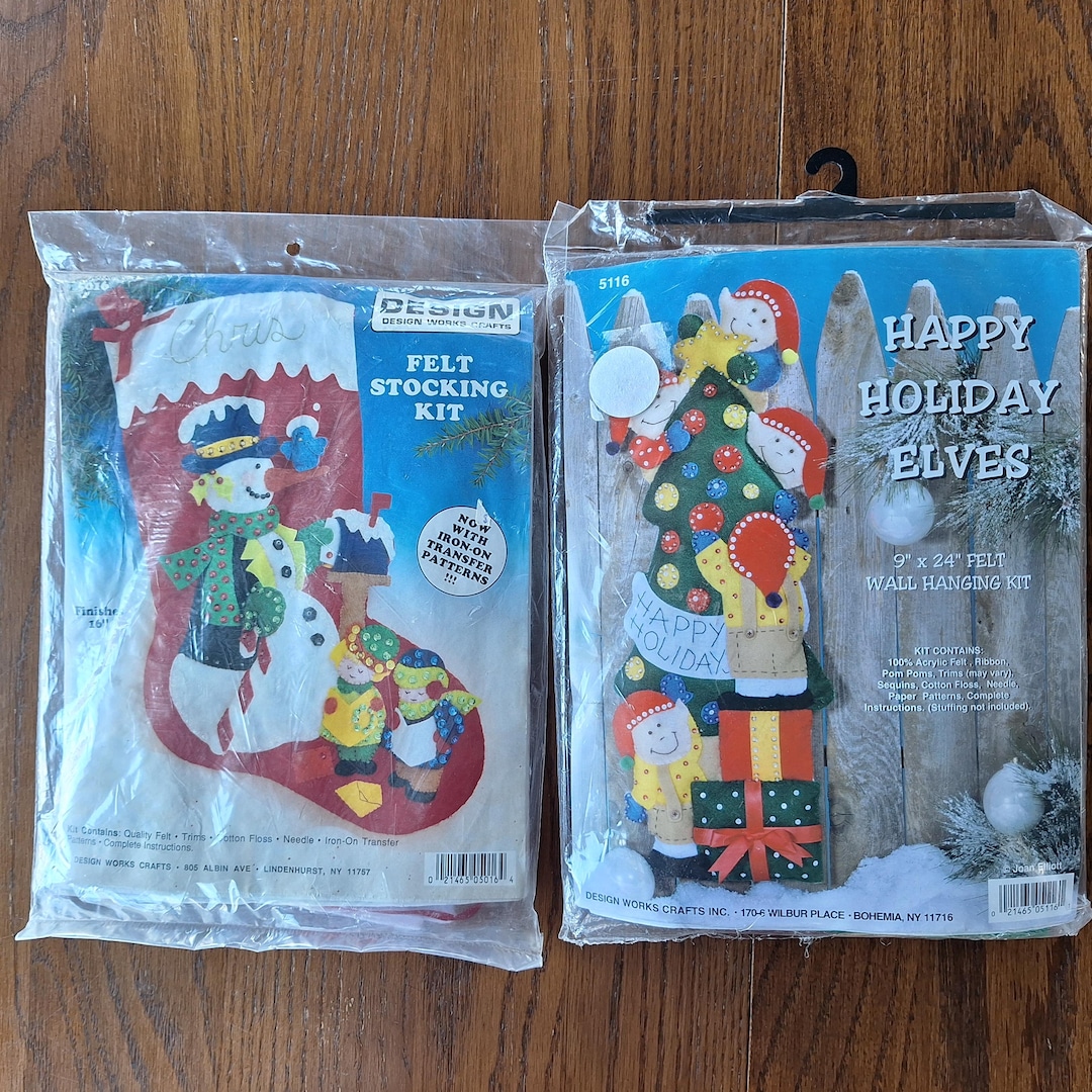 Christmas Felt Kits, DIY, Felt Applique, Choice, Design Works Crafts ...