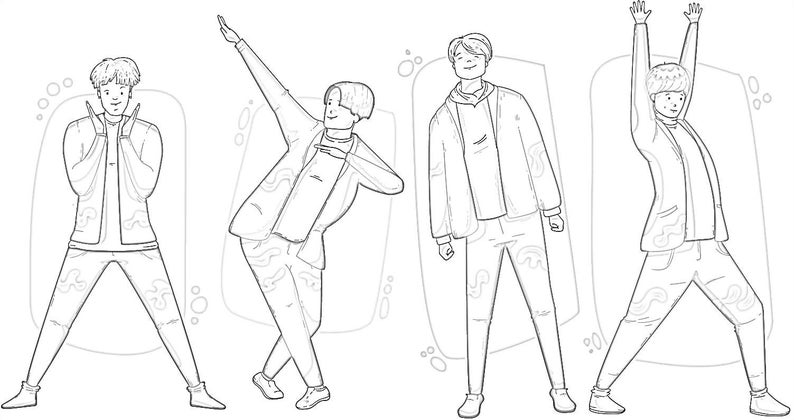 Kpop Coloring Pages Digital Download / Print or Color on Your Device - Etsy