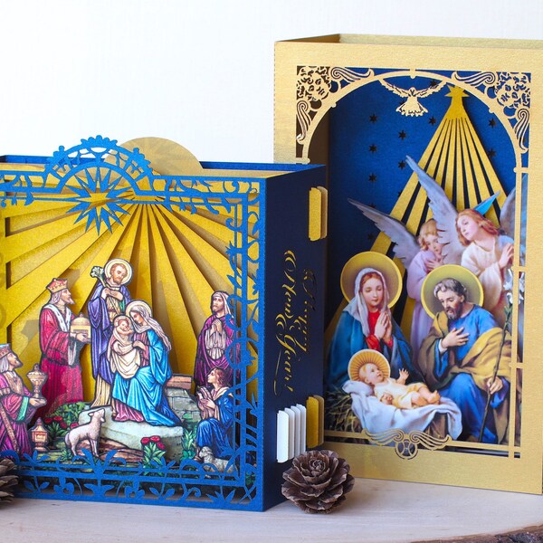 Pop up Christmas Cards Nativity - Etsy