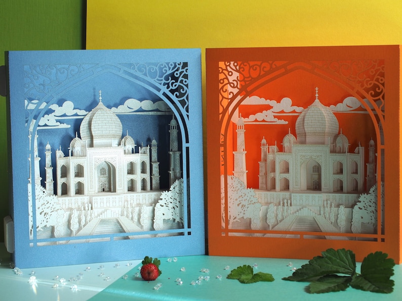 Taj Mahal. Miniatura de papel. India Agra Corona del mausoleo - Etsy España