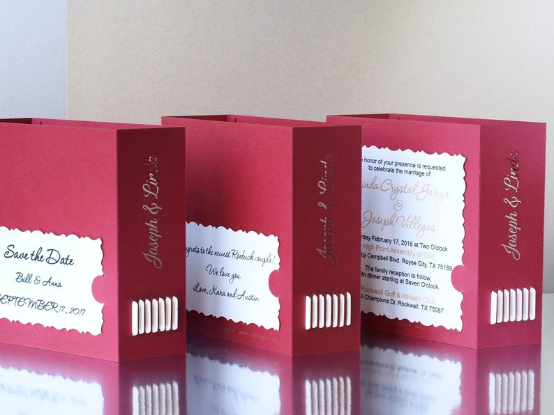 Wedding stationary pop up invitations. Laser cut invites. | Etsy