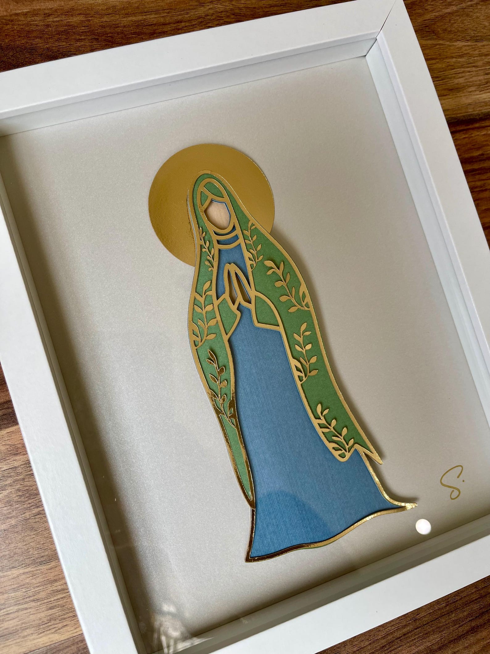 Modern Virgin Mary Shadow Box | Personalized Gift | Personalized Family ...