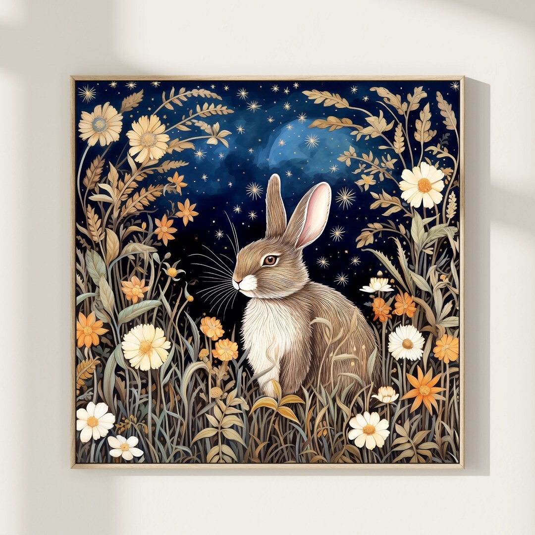 Bunny Rabbit Art Print, Animal Bunny Decor, Year of the Rabbit, Rabbit ...