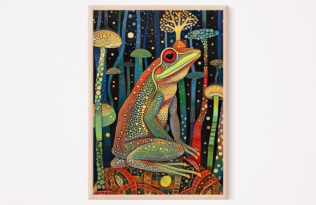 Tree Frog Art Print, Frog Wall Art, Frog Painting, Large Print, Frog ...