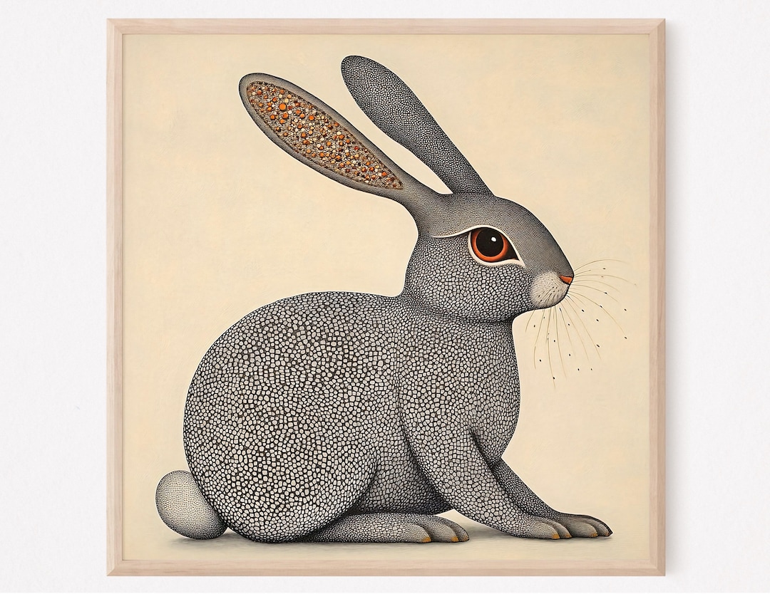 Bunny Rabbit Cottagecore Print, Forestcore Decor, Woodland Rabbit Print ...