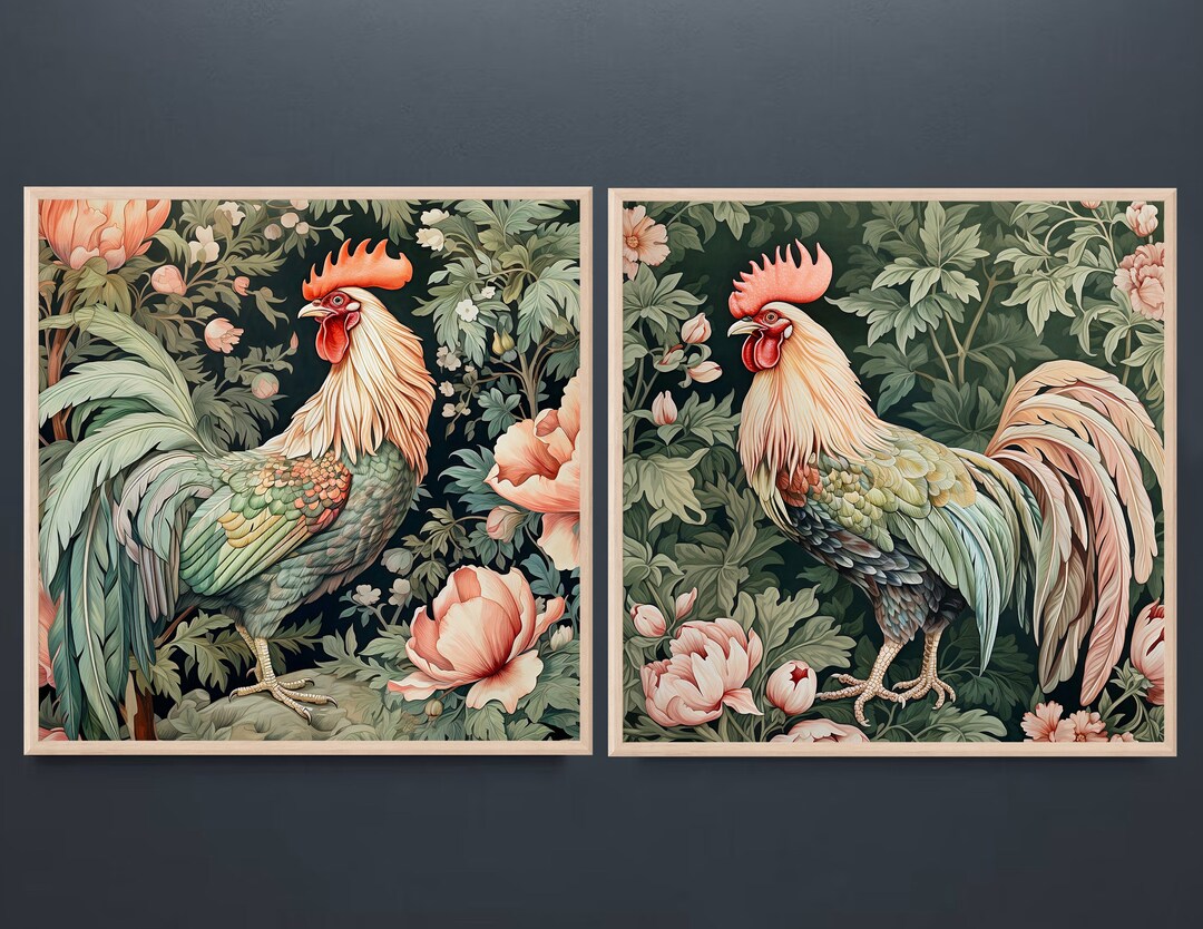 William Morris Inspired Set of 2 Prints, Printable Farm Animals ...