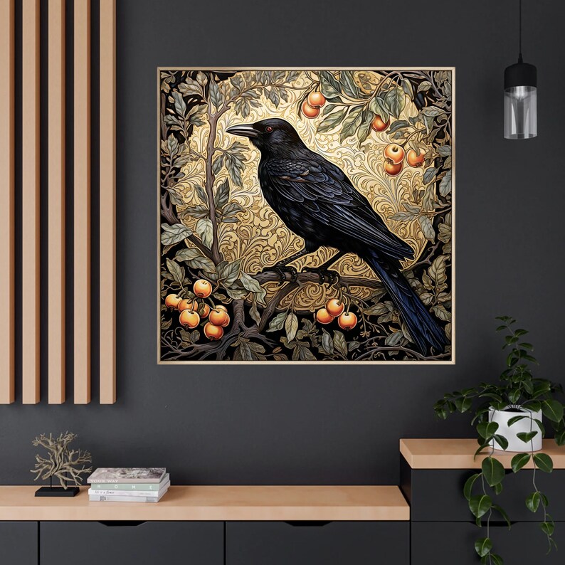 Crow Art Print, Decorative Art, Art Poster Print, Vintage Poster, Crow ...