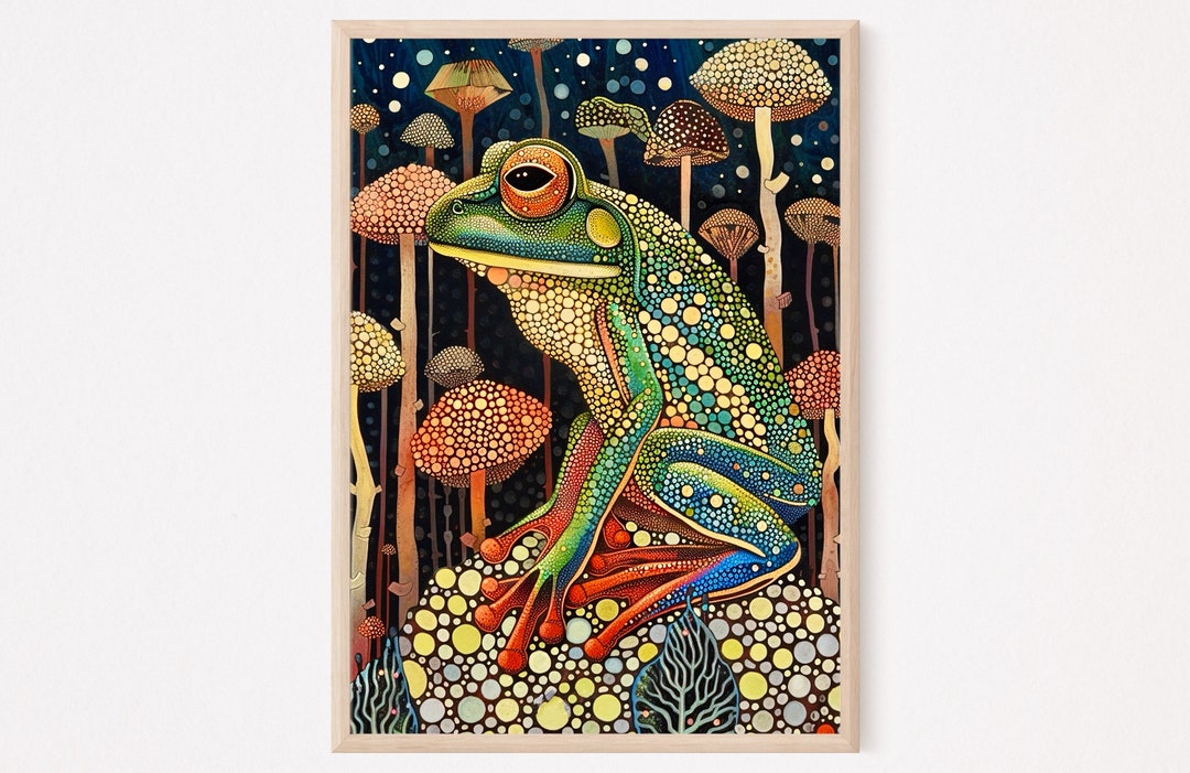 Tree Frog Art Print, Frog Wall Art, Frog Painting, Large Print, Frog ...