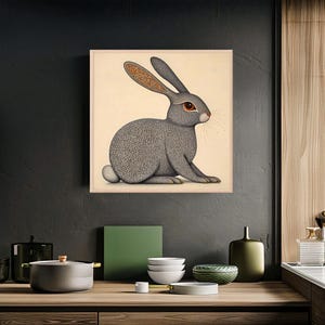 Bunny Rabbit Cottagecore Print, Forestcore Decor, Woodland Rabbit Print ...