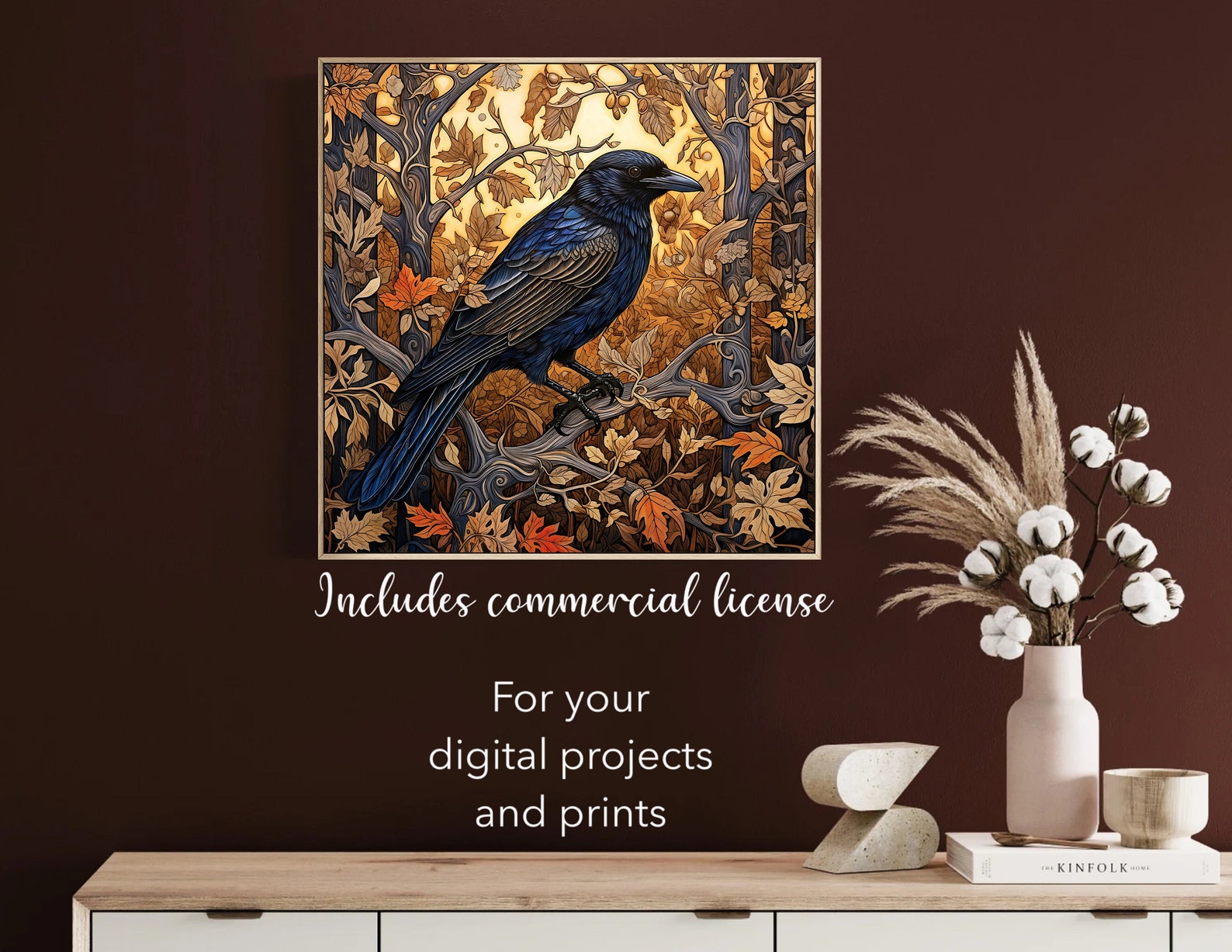 Crow Digital Download Print, Crow Lover Art, Crow Wall Art, Black Raven ...