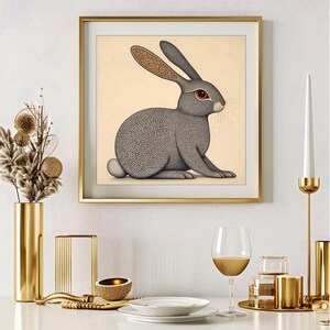 Bunny Rabbit Cottagecore Print, Forestcore Decor, Woodland Rabbit Print ...