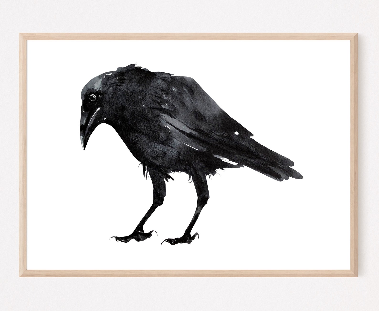 Crow Printable Original Watercolor Painting Art Print From - Etsy
