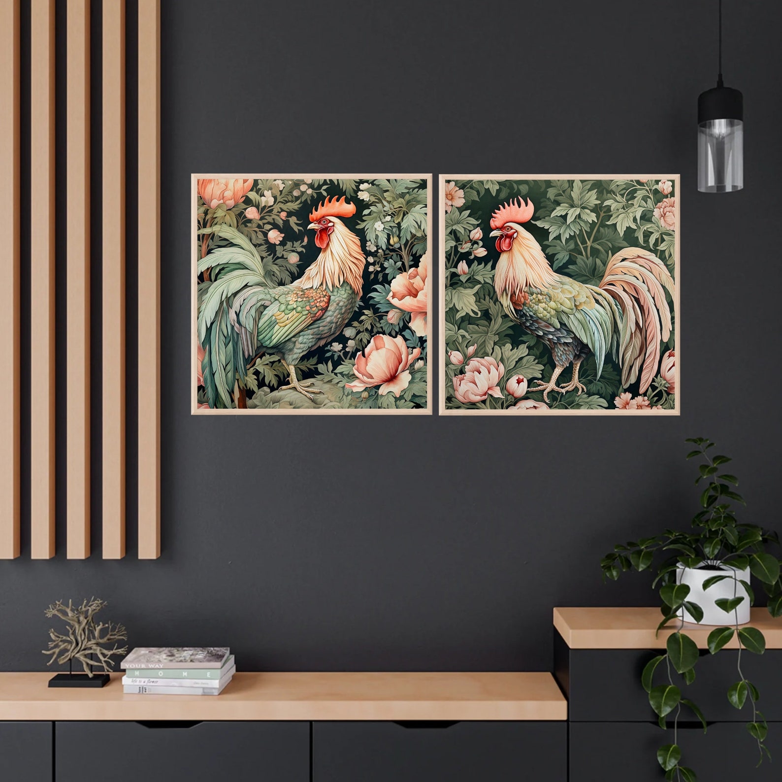 William Morris Inspired Set of 2 Prints, Printable Farm Animals ...