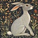 Rabbit Cottagecore Print, Forestcore Decor, Woodland Rabbit Print, Dark ...