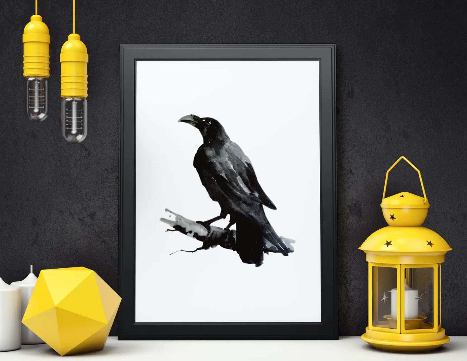 Crow Digital Download print Crow lover art Crow wall art | Etsy