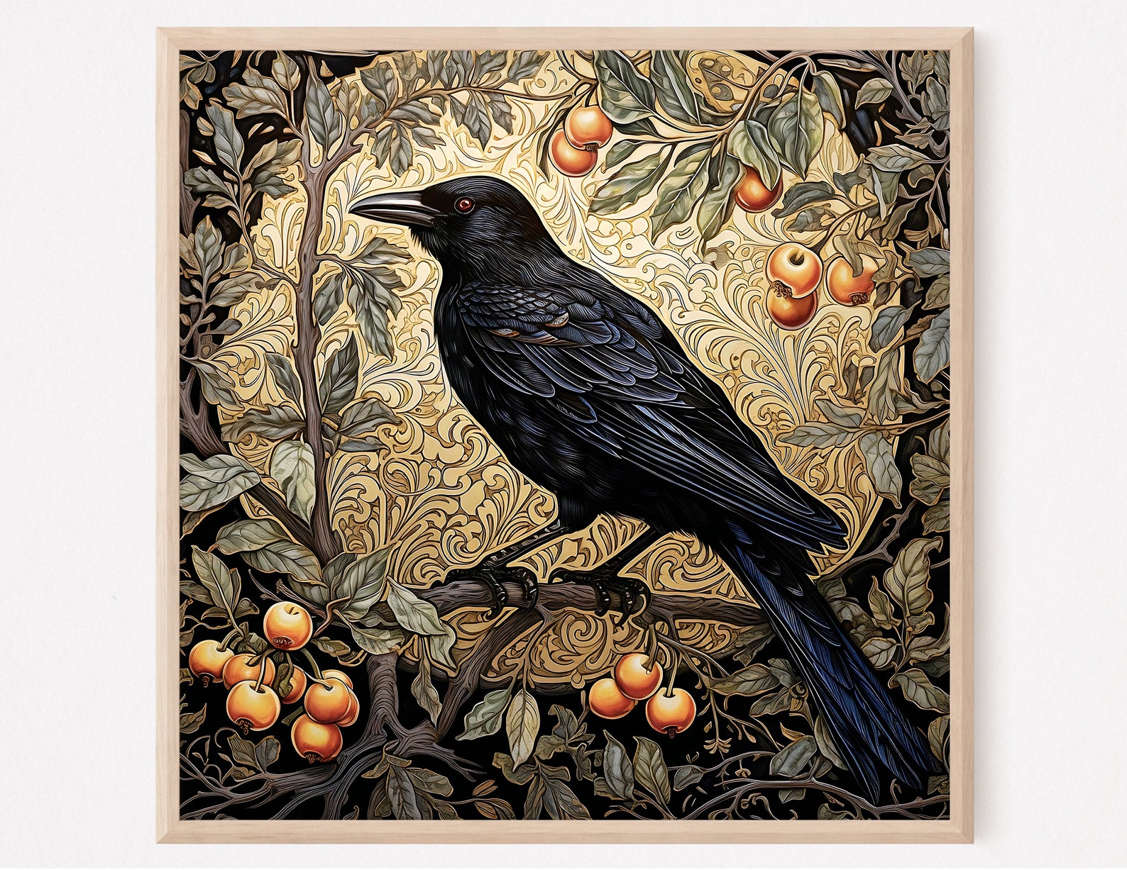 Crow Art Print, Decorative Art, Art Poster Print, Vintage Poster, Crow ...