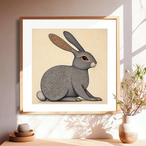 Bunny Rabbit Cottagecore Print, Forestcore Decor, Woodland Rabbit Print ...
