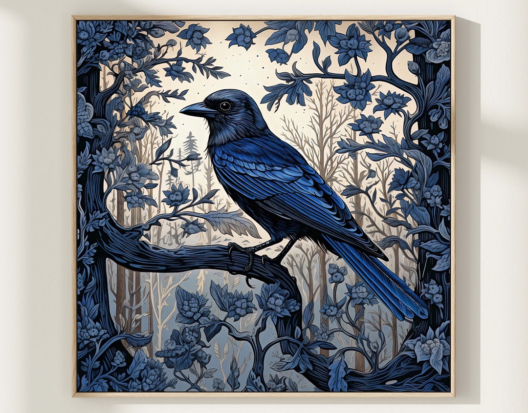 Crow Art Print, Crow Printable, Crow Poster, Bird Print, Living Room ...