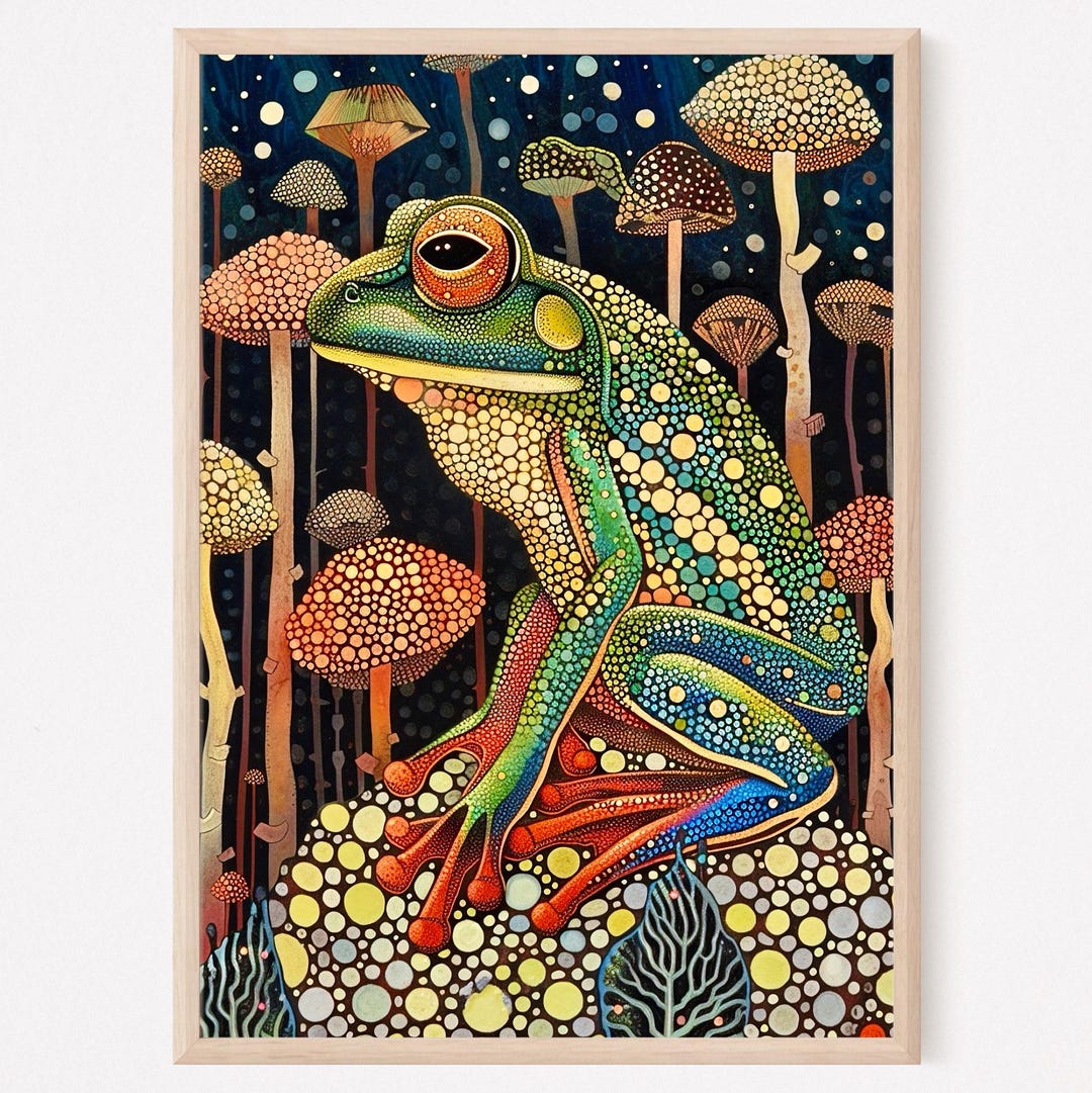 Tree Frog Art Print, Frog Wall Art, Frog Painting, Large Print, Frog ...