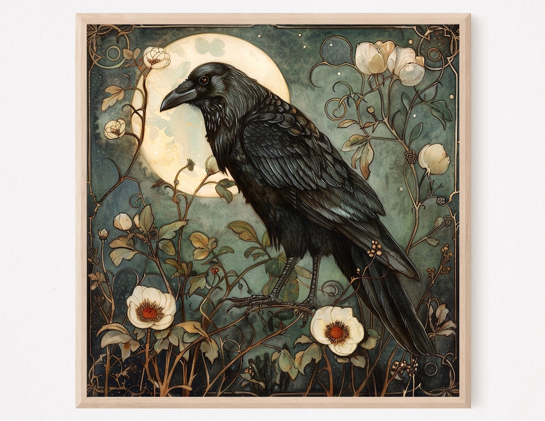 Crow and Moon - Art Print - Etsy