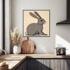 Bunny Rabbit Cottagecore Print, Forestcore Decor, Woodland Rabbit Print ...