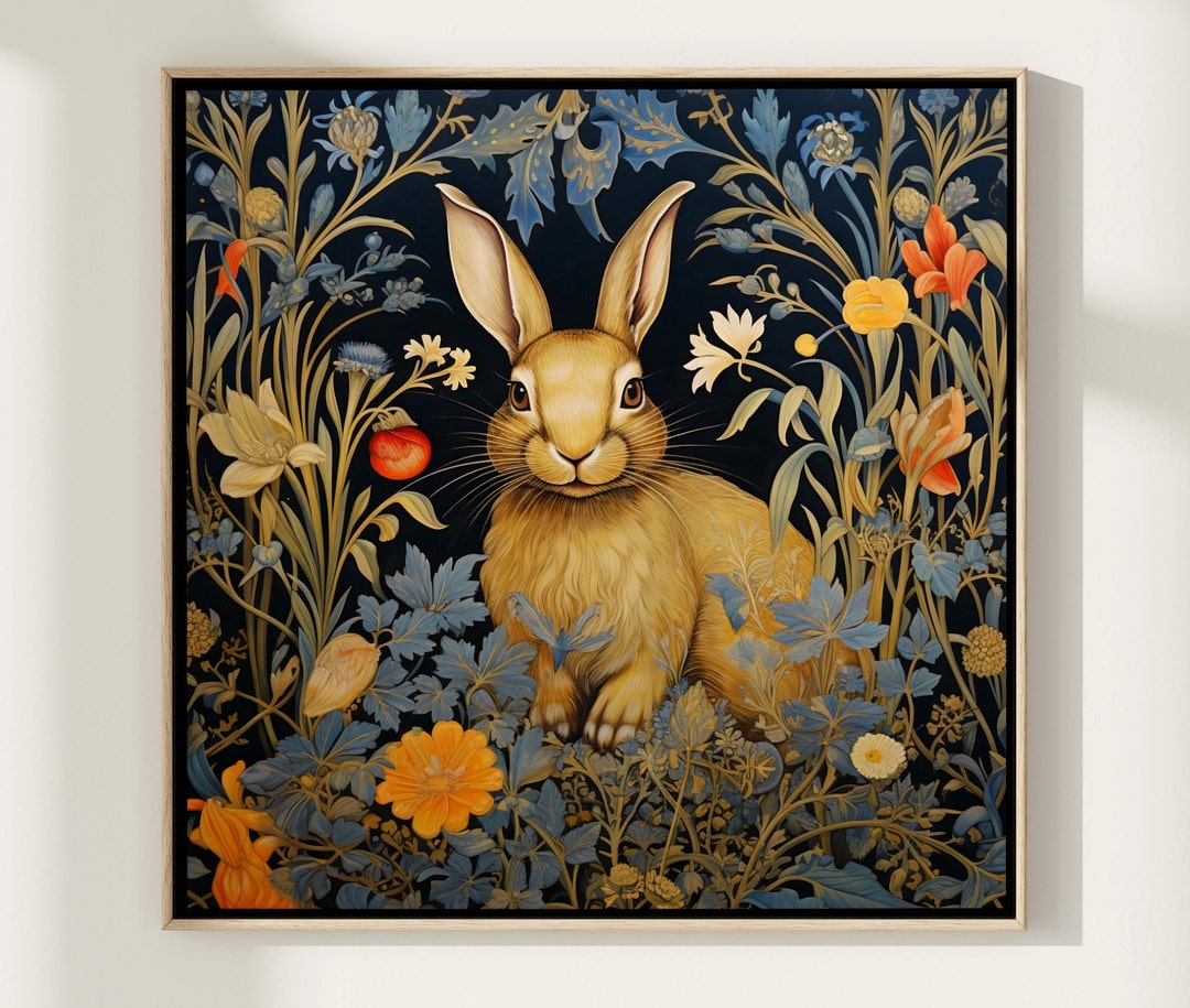 William Morris Inspired Rabbit Art Print, Animal Print, Bunny Decor ...