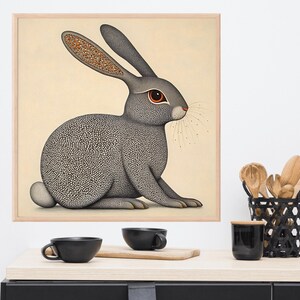 Bunny Rabbit Cottagecore Print, Forestcore Decor, Woodland Rabbit Print ...