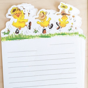 7 Sheets of Suzy Zoo Stationary, 5.75x9 Inches, Sunflower Dancing Duck ...