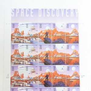 Sheet of 20 Space Discovery Stamps, Vintage Unused 32 Cent USPS Postage ...
