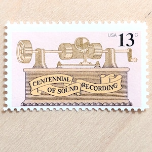 Set of 10 Centennial of Sound Recording Stamp, 13 Cent 1977 Unused ...