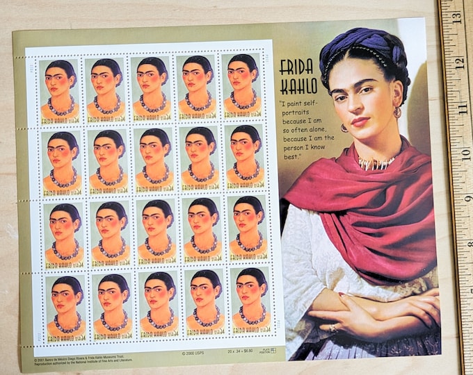 Frida Kahlo Self Portrait Unused Postage Stamp Sheet 2001 - Etsy