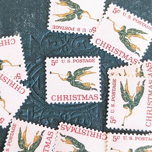 10 Christmas Angel Stamps, 5 Cent 1965 Unused Postage Stamps, Christmas ...