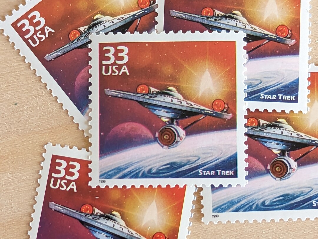 5 Star Trek Stamps, 33 Cent, 1998, 1960s Celebrate the Century, Unused ...