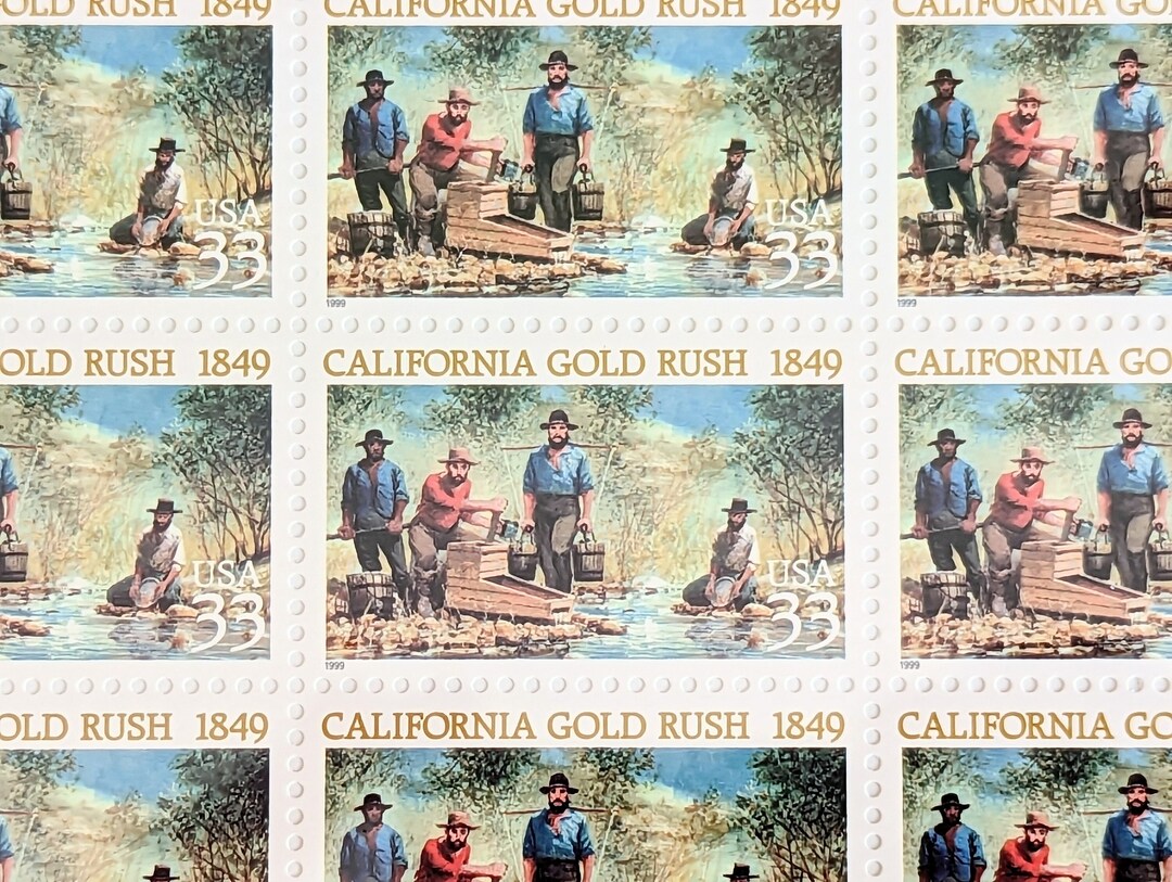Sheet of 20 California Gold Rush 1849, Vintage Unused 33 Cent USPS ...