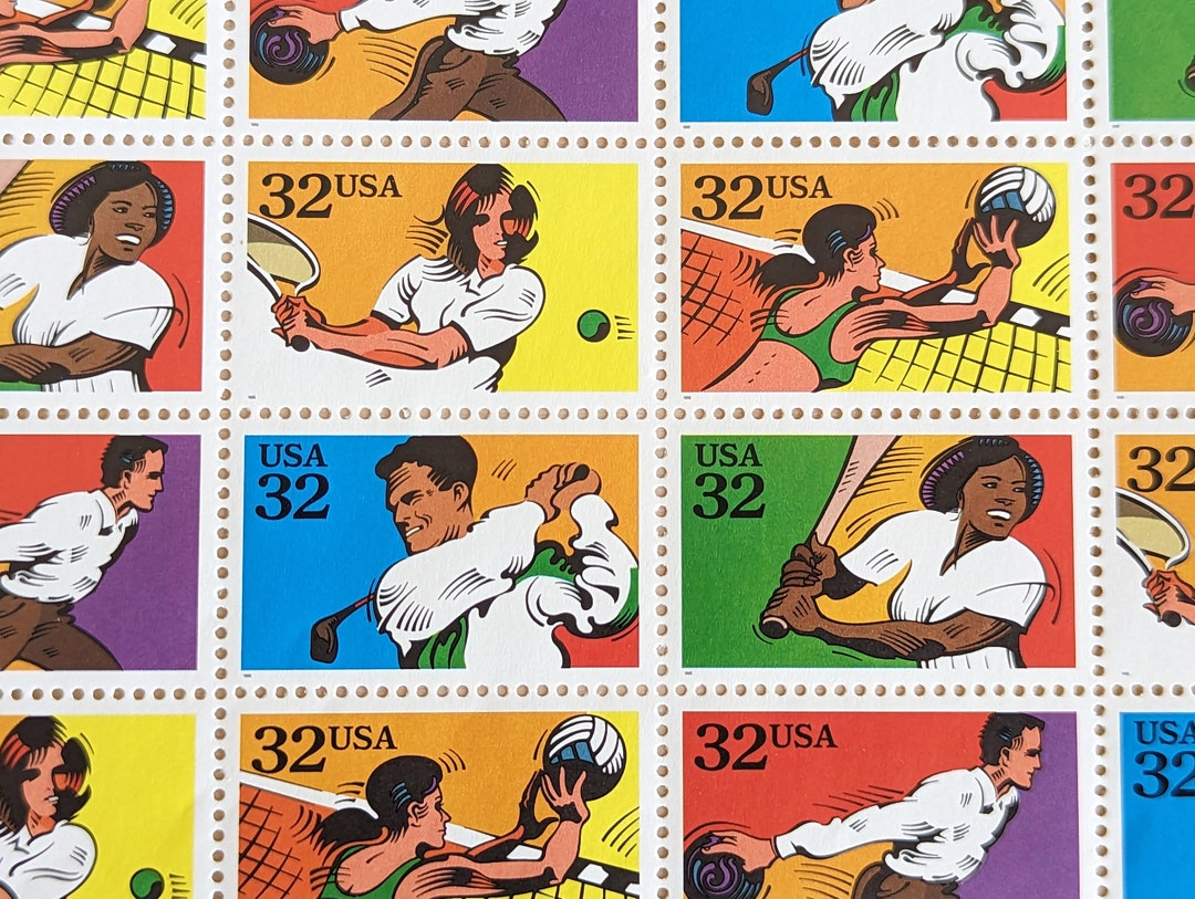 Sheet of 20 Recreational Sports Stamps, Unused US Postage Stamps, 1994 ...
