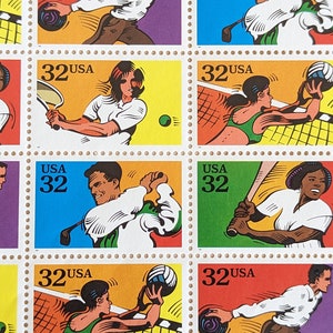 Sheet of 20 Recreational Sports Stamps, Unused US Postage Stamps, 1994 ...
