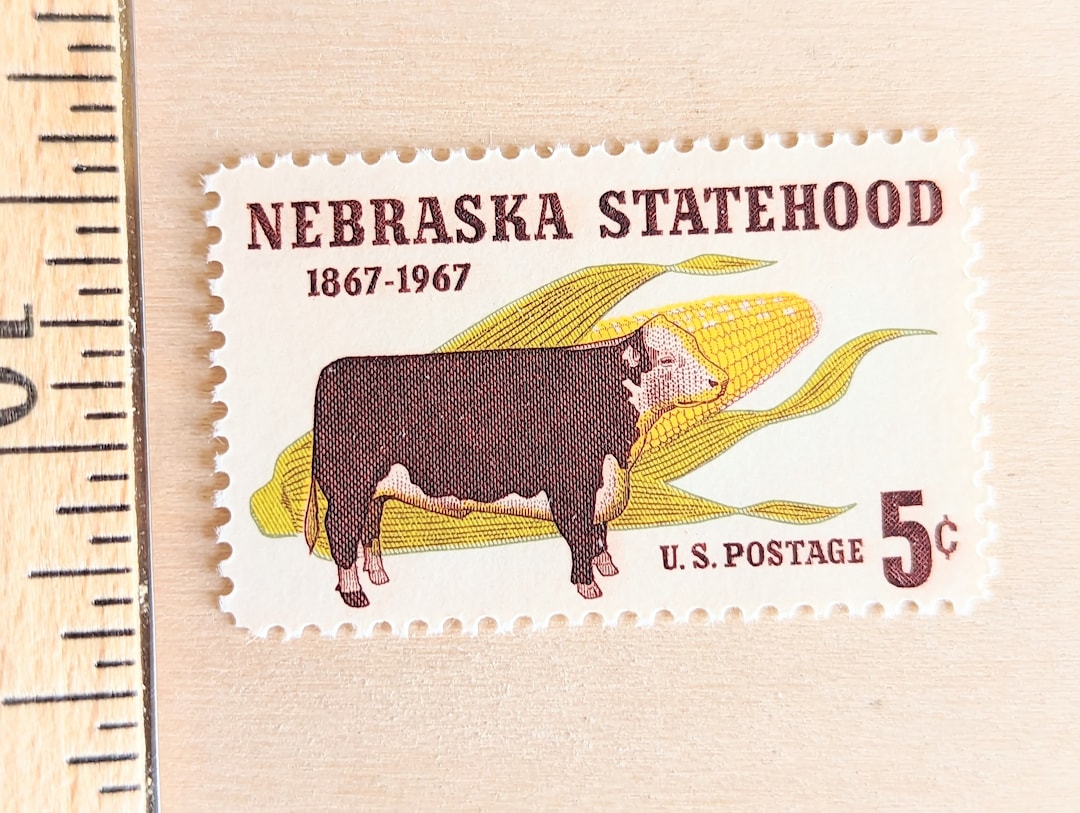 10 Nebraska Stamps, Statehood Stamps,1967 Unused Postage Stamps, 5 Cent ...
