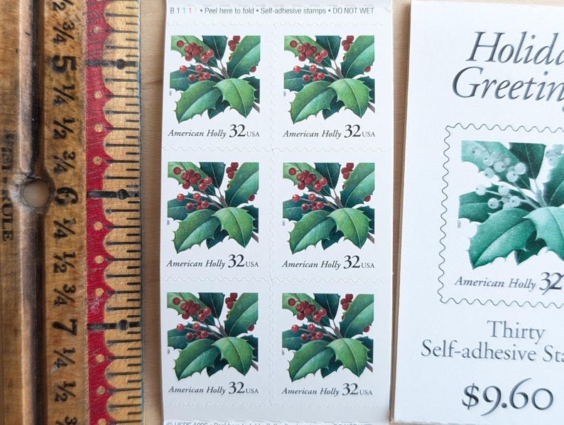 Booklet of 30 Holiday Greetings US Postage Stamps, 32 Cent Stamps ...