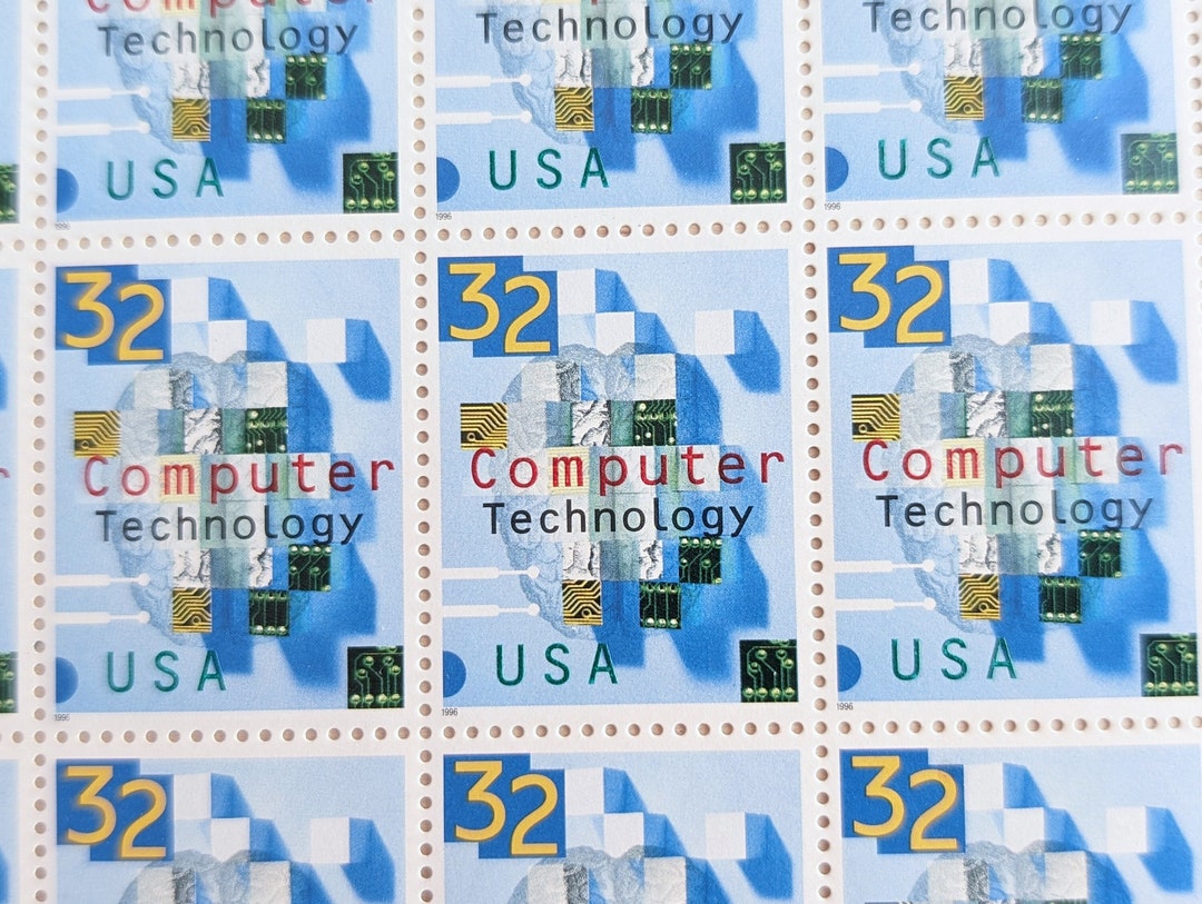 Sheet of 40 1996 Computer Technology Postage Stamps, 32 Cent Stamps ...