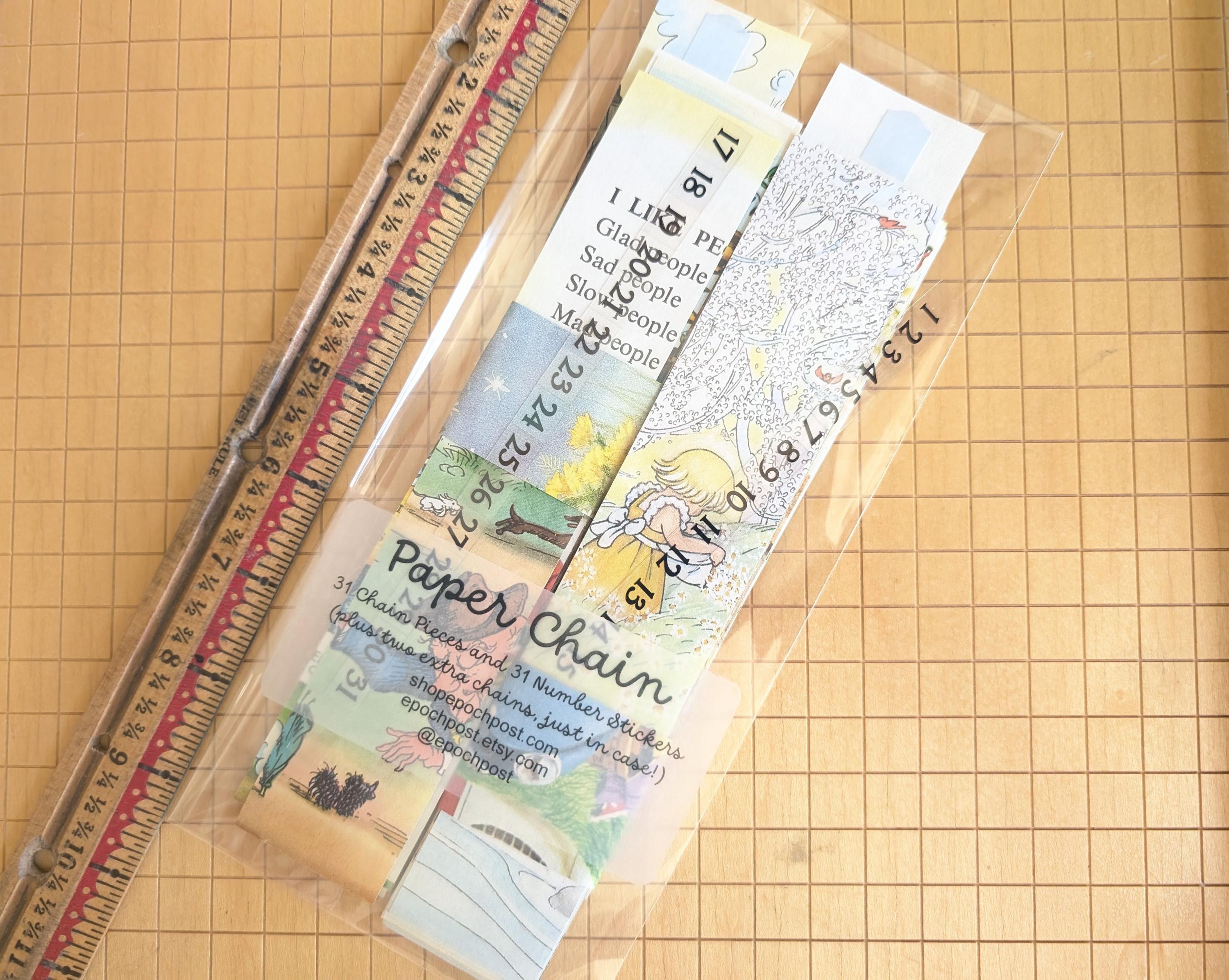 Golden Book Paper Chain Kit, 31 Chains and 31 Number Stickers to Count ...