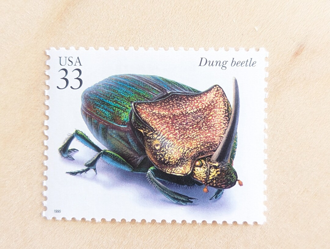 5 Dung Beetle Stamps, 33 Cent, 1999, Unused Postage Stamps, Insects and ...