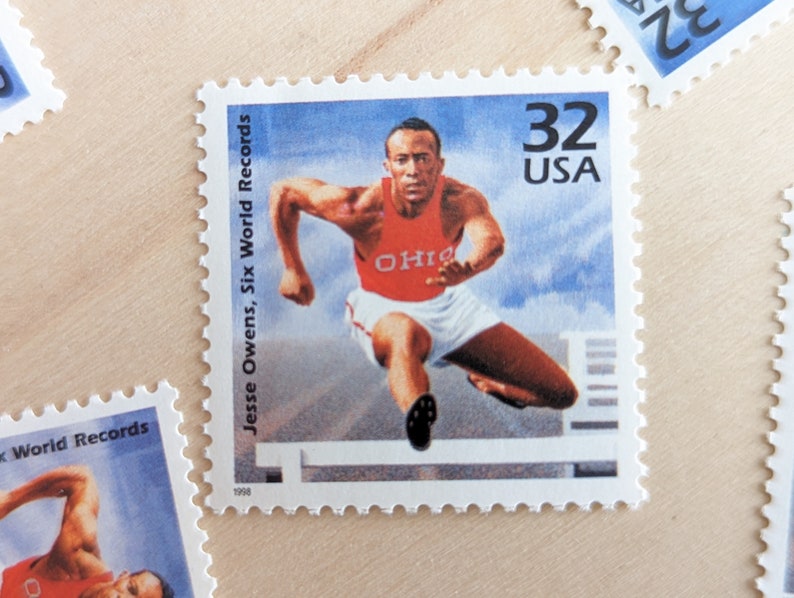 5 Jesse Owens Stamps, 32 Cent, 1998, 1930s Celebrate the Century ...