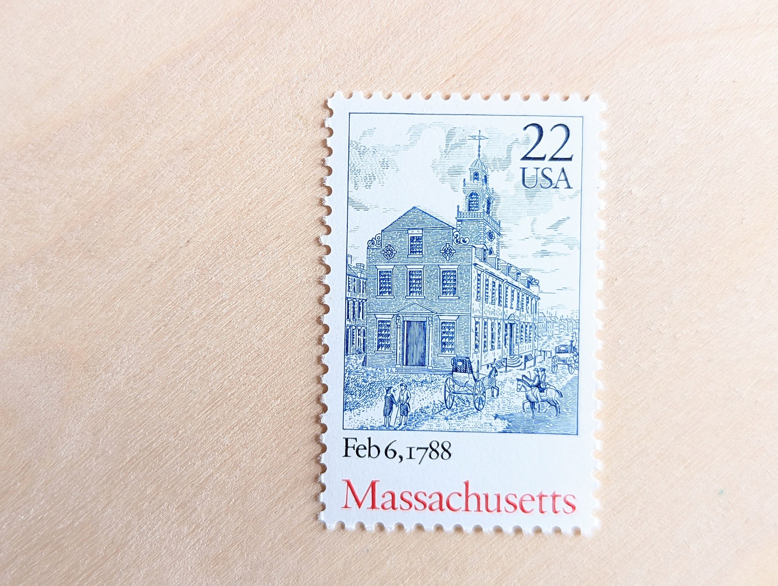 10 Massachusetts Stamps, Statehood Stamps,1987 Unused Postage Stamps ...