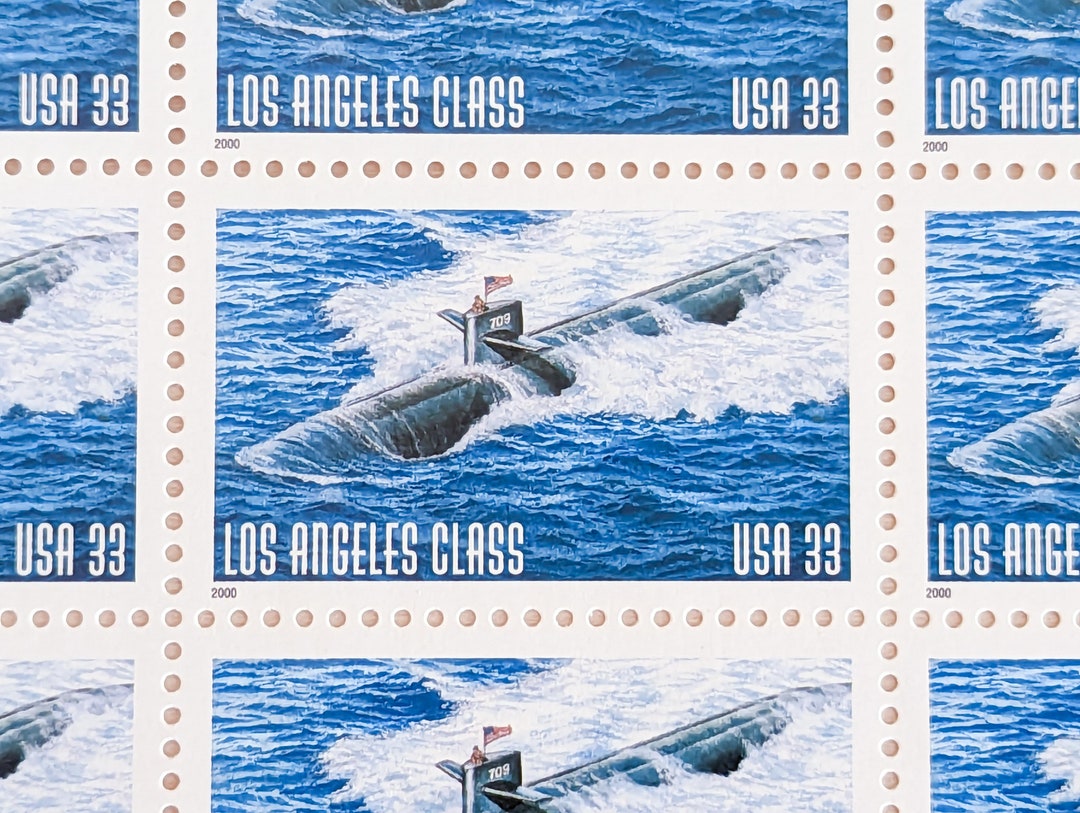 Los Angeles Class Submarine Stamp Sheet of 20, 1999 Unused 33 Cent US ...