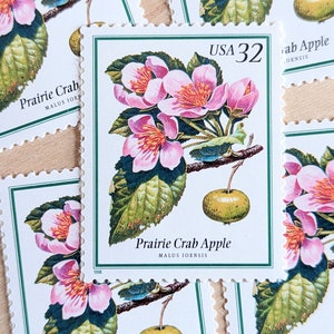 5 Prairie Crab Apple Stamps, 32 Cent, Flowering Tree Stamps, 1998 ...