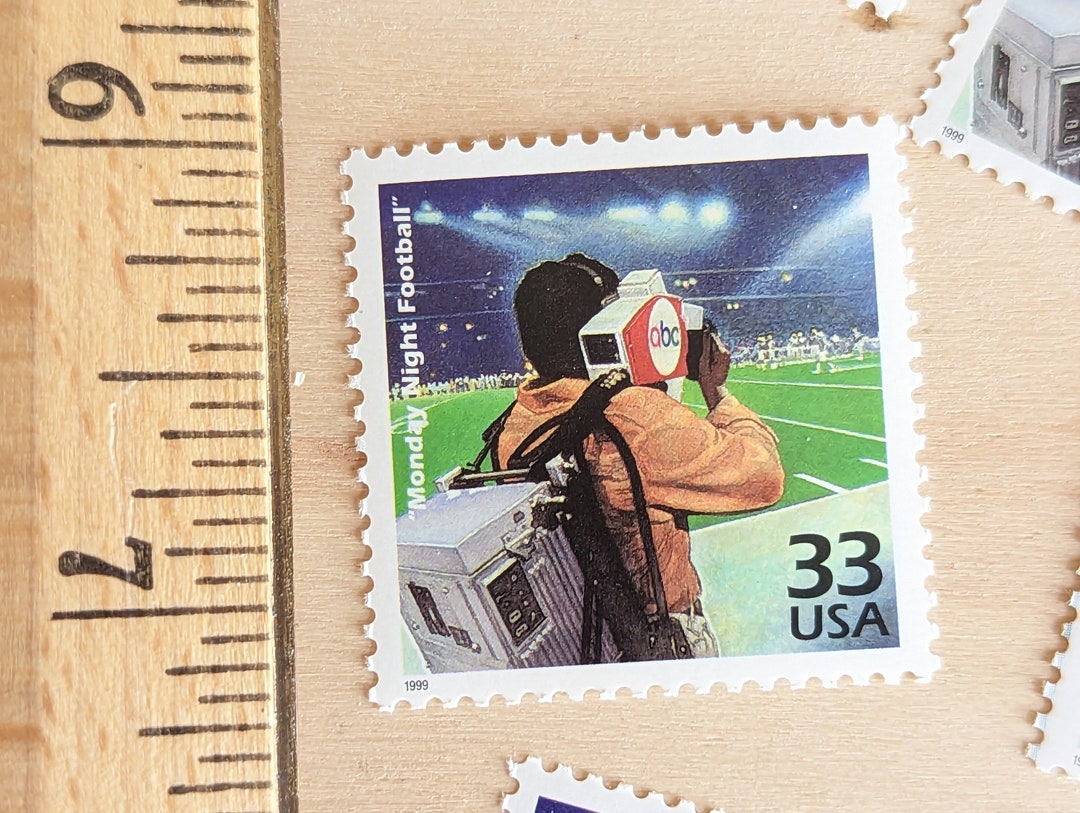 5 Monday Night Football Stamps, Vintage Unused USPS 33 Cent Postage ...