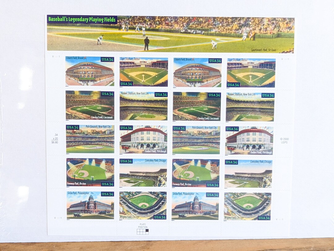 Baseball's Legendary Playing Fields Unused Postage Stamp Sheet, 2000 ...
