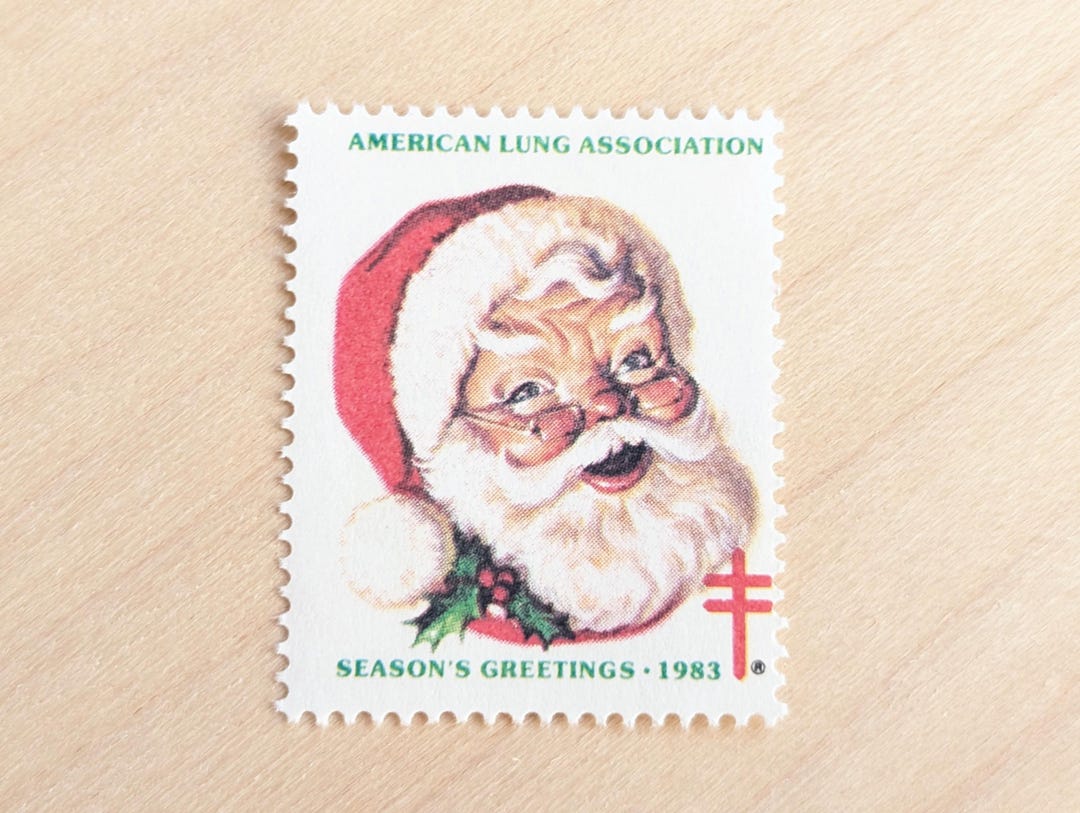 10 Christmas Seals American Lung Association, 1983, Santa Clause ...