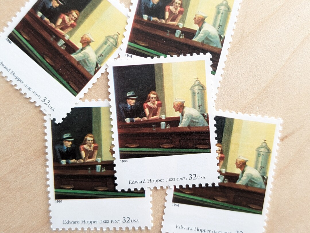 5 Nighthawks by Edward Hopper 32 Cent Postage Stamps, Four Centuries of ...
