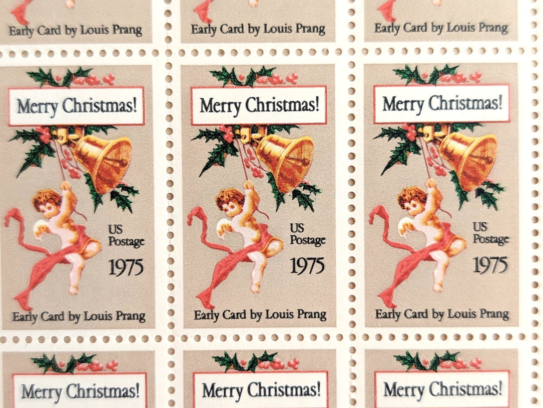Sheet of 50 Merry Christmas Card Stamps, 1975 Unused Postage Stamps, 10 Cent Stamps - Etsy